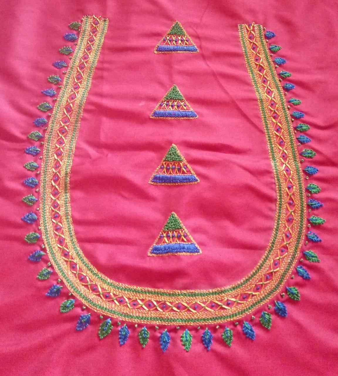 Aari Embroidery Class - Student's Work - Aari/Maggam Work - Knotty ...